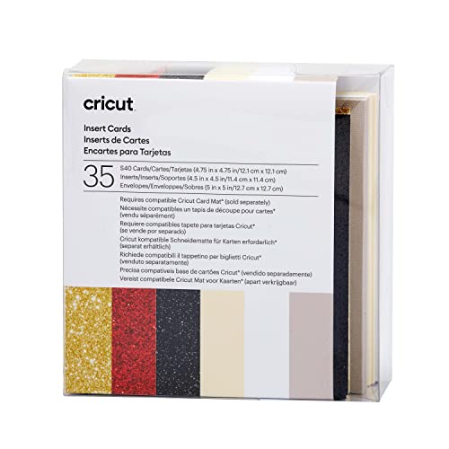 Cricut Insert Cards S40, Create Depth-Filled Birthday Cards, Thank You Cards, Custom Greeting Cards at Home, Compatible with Cricut Joy/Maker/Explore Machines, Glitz and Glam Sampler (35 ct)