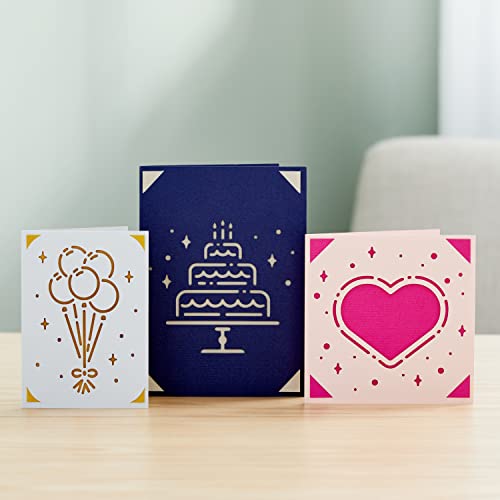Cricut Insert Cards S40, Create Depth-Filled Birthday Cards, Thank You Cards, Custom Greeting Cards at Home, Compatible with Cricut Joy/Maker/Explore Machines, Glitz and Glam Sampler (35 ct)