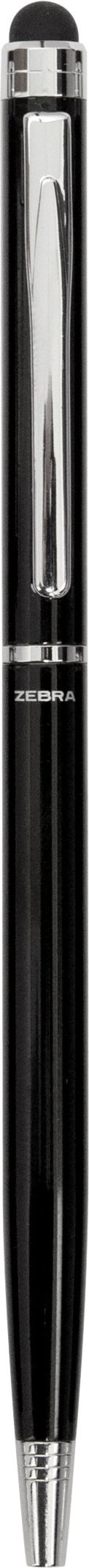 ZEBRA PEN 33111 Zebra StylusPen Twist Retractable Ballpoint Pen, Fine Point, 0.7mm, Black Ink, Black Barrel, 1-Count