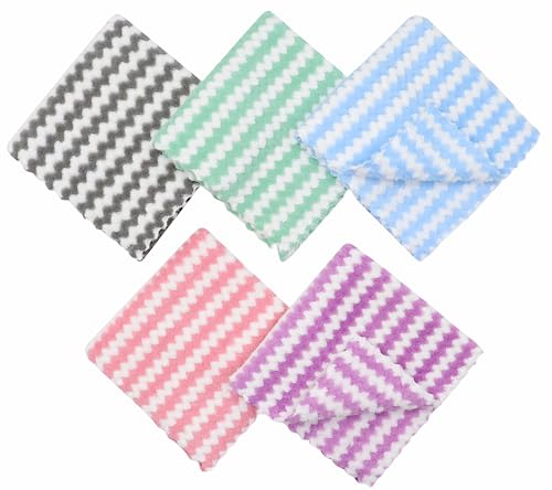 HFGBLG Microfiber Cleaning Cloth Lint Free Cleaning Rags, 10 Pack Fast Drying Dish Rags for Cleaning, Super Absorbent Kitchen Dish Cloths for Wash Dishes,12 in x 12 in, Mix Color