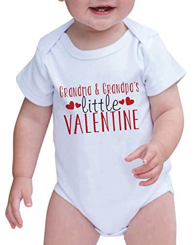7 ate 9 Apparel Unisex Baby's Grandma & Grandpa's Valentine Onepiece 3-6 Months Red