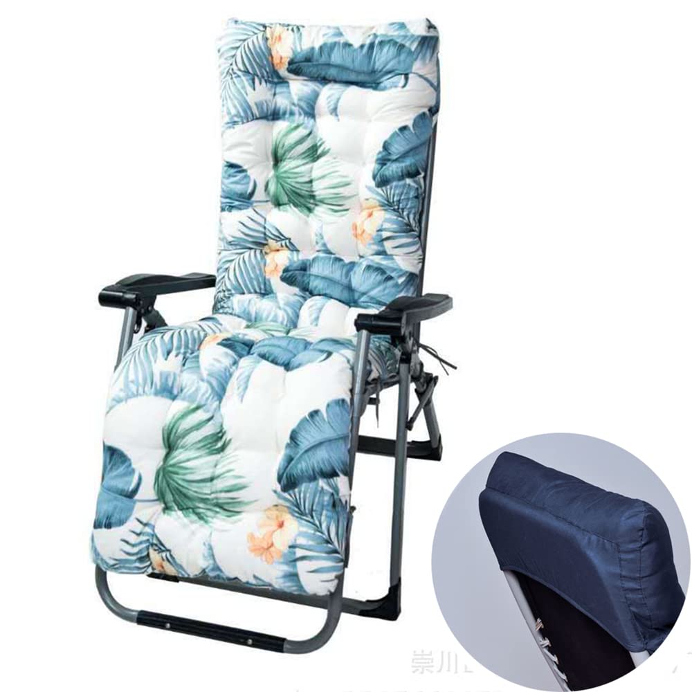 67 Inch Patio Lounge Chair Cushion,Rocking Chair Sofa Cushion,Indoor/Outdoor Floral Printed Lounger Cushions with Ties and Top Cover Non-Slip High Back Chair Cushions (Style 3)