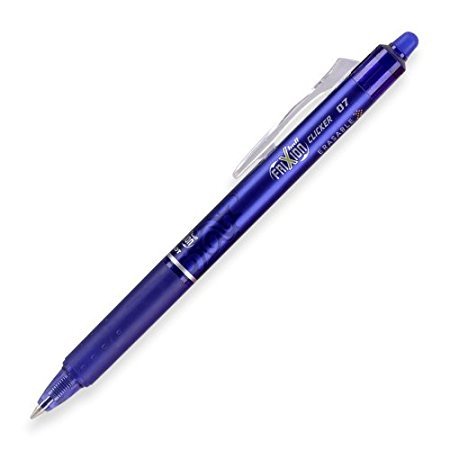 Pilot FriXion Clicker Retractable Erasable Gel Pens, Fine, Red, Blue, Black, 12 Pens