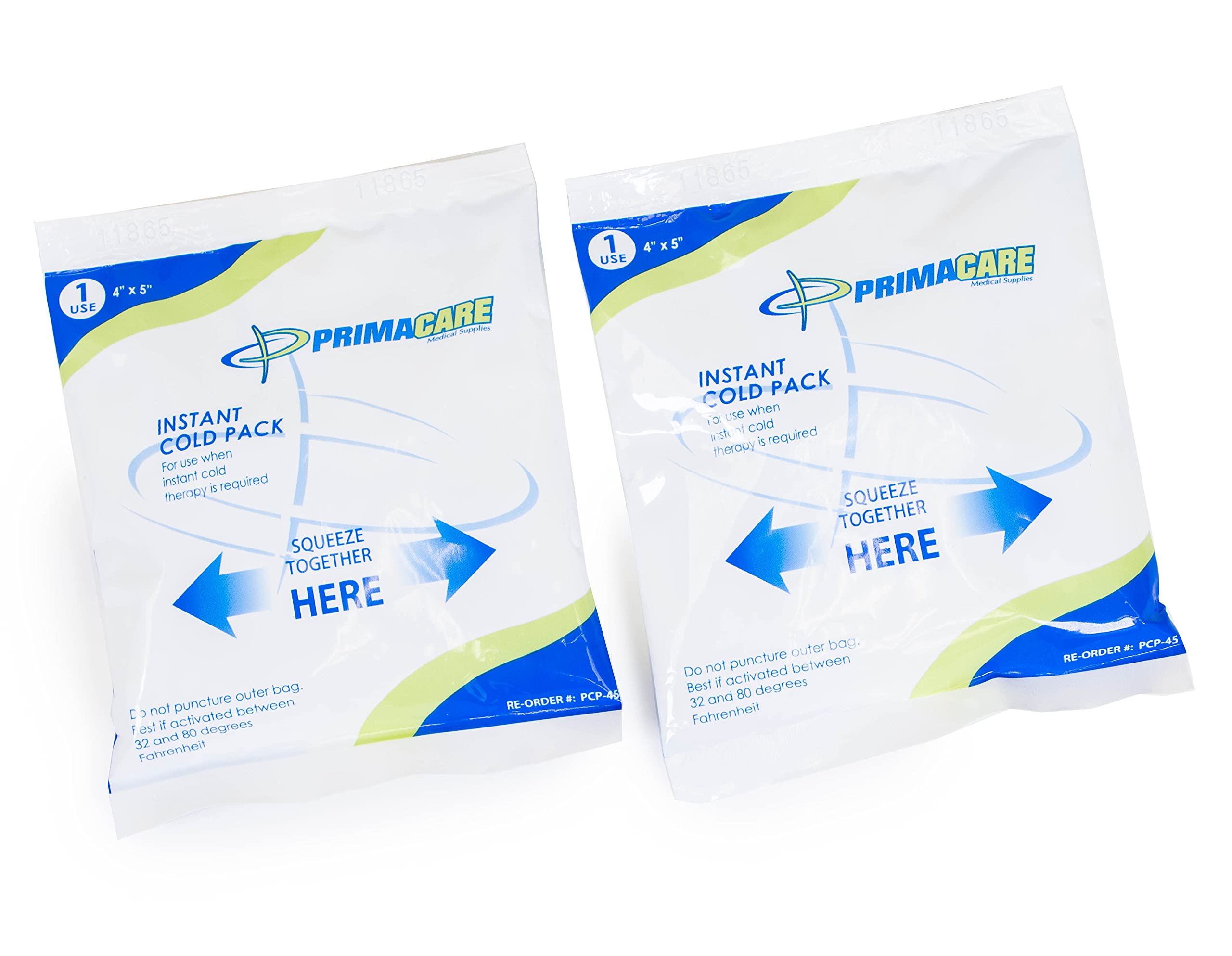 PrimaCare PCP-45 Disposable Instant Cold Therapy Ice Pack for Injuries, First Aid Ice Pack for Instant Pain Relief, 4"x5" Pack of 24