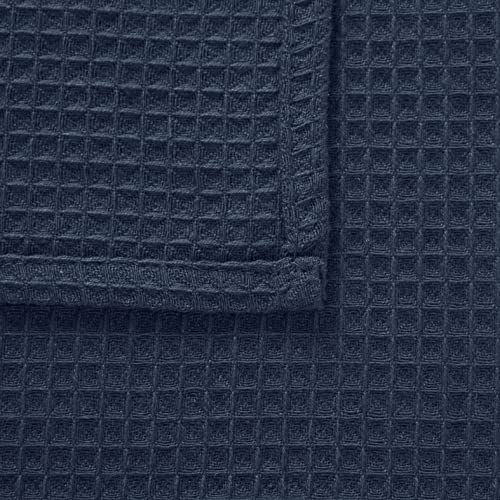 Encasa Dish Towels Cotton 12x12 in Highly Absorbent and Quick-Drying, Use Once and Wash Cleaning, Ultra-Soft Multipurpose Kitchen Dish Cloths | Pack of 12 | Navy