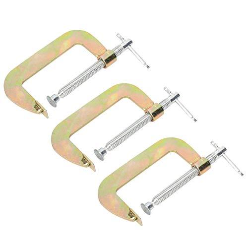 G Clamp Heavy Duty C Clamp Precise Cast Iron Welding Fixture for Carpenter with 3Pcs C Clamps (4 inch)