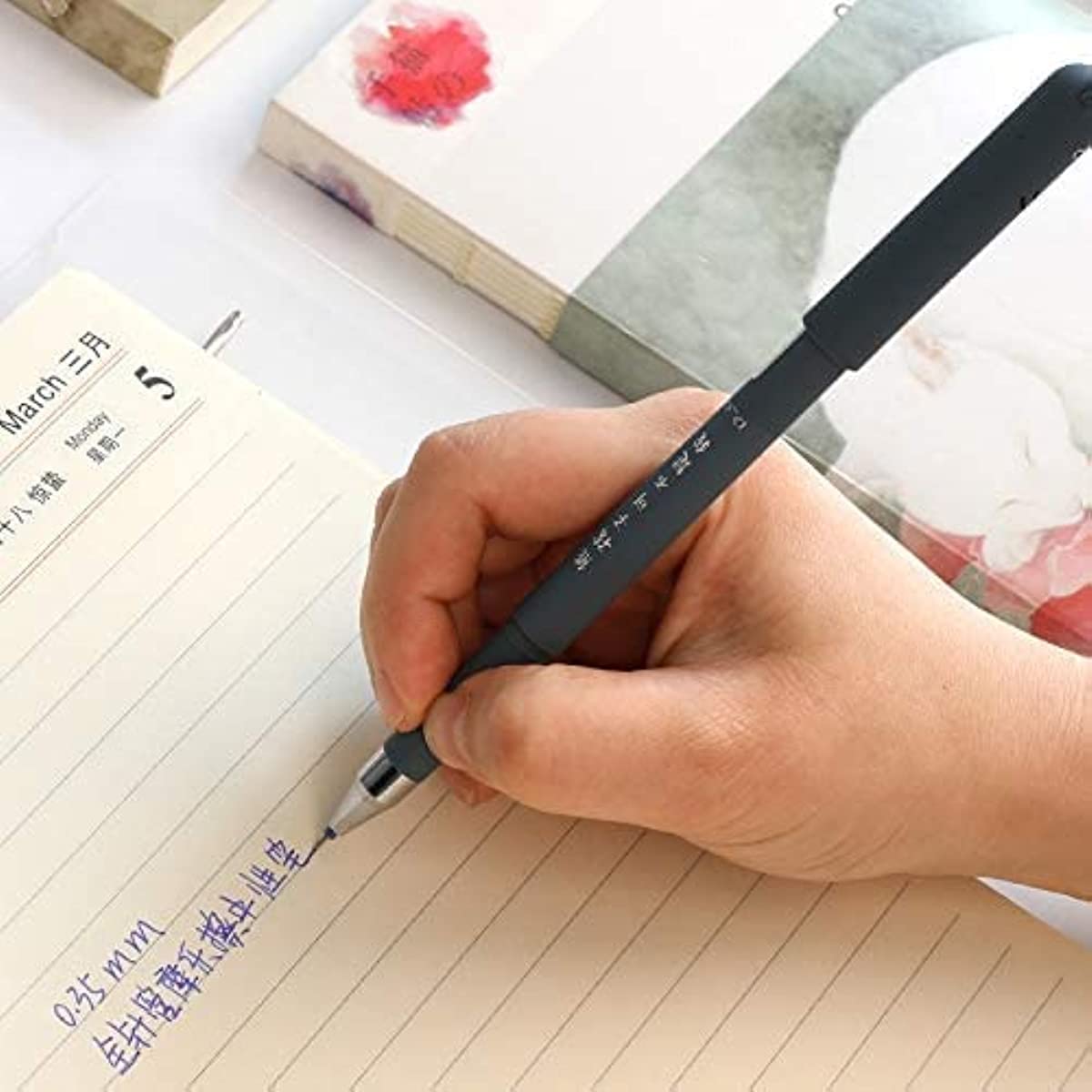 Cute Girly Gel Pen,4 Pcs 0.35mm Blue Ink Gel Pen,Kawaii Pig Bear Cat Mouse Erasable Gel Pen School Office Supplies Stationery Gift