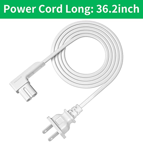 3-Foot Power Cord Extension Compatible with Sonos One, One SL and Play 1 Speakers Power Cable Replacement AC Power Cord - Power Supply Cable - White