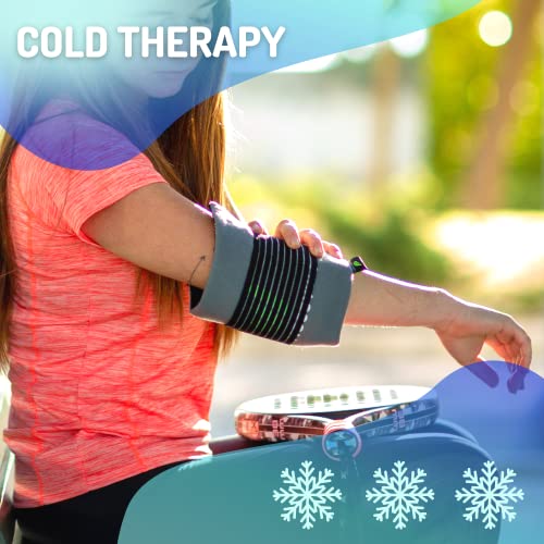Reusable Gel Ice Packs for Elbow & Arms (12x7 in) - Hot & Cold Compress Wrap for Tennis & Golf Injuries: Tendonitis, Fractured, Pain - Ice Bag Compress with Strap for Elbow Relief