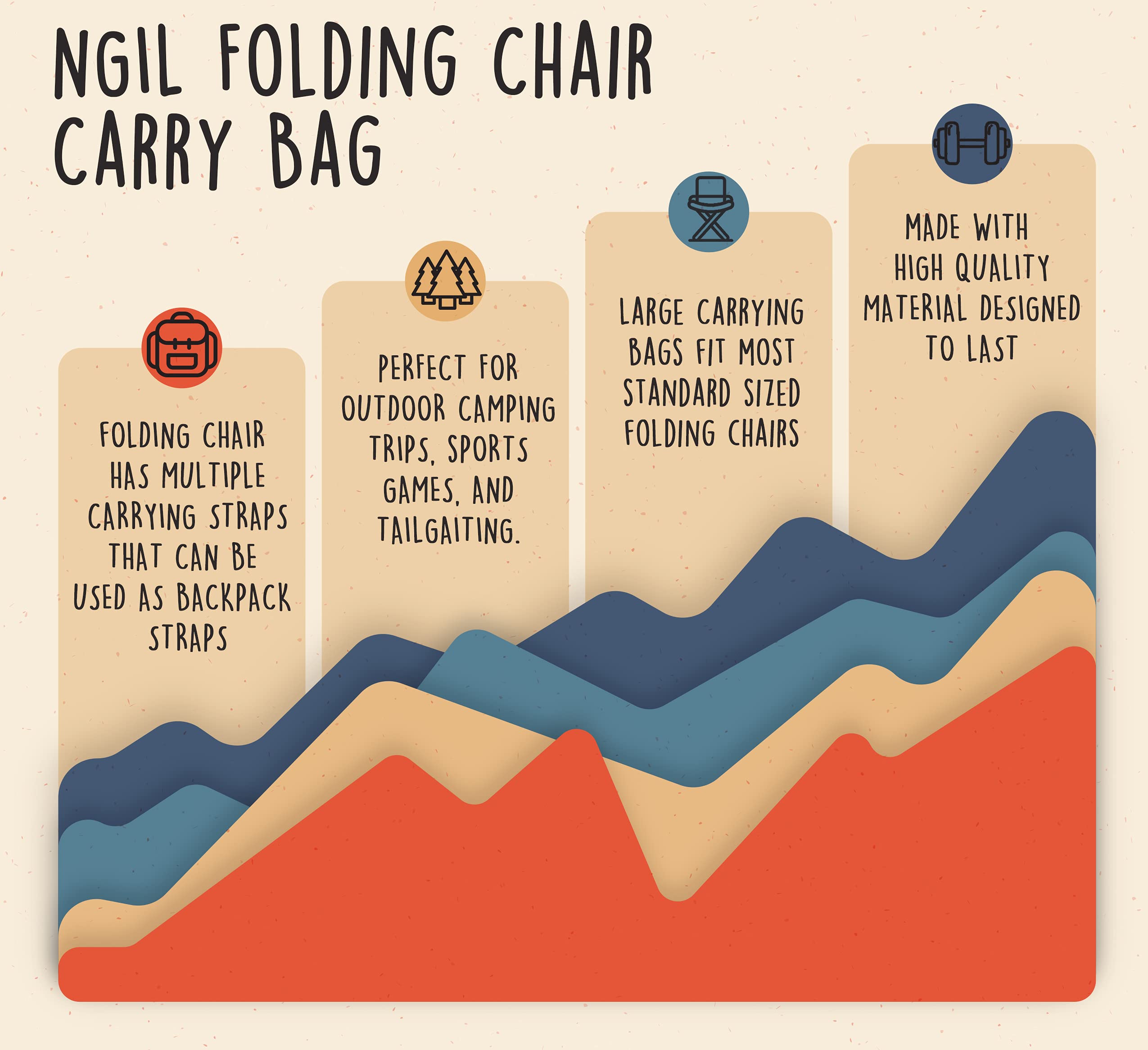 NGIL Puppy Paw Camping Chair Carry Bag with Non Adjustable Strap and Wide Drawstring Opening