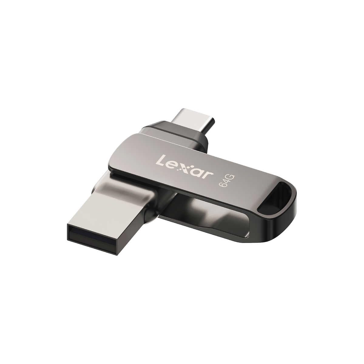 KelvyPro Lexar High-Performance 1TB NVMe Portable SSD (LJDCOST001T) and 64GB USB-C Dual Drive Storage Bundle - USB-C-to-C Cable, and a USB-C-to-USB-A Cable