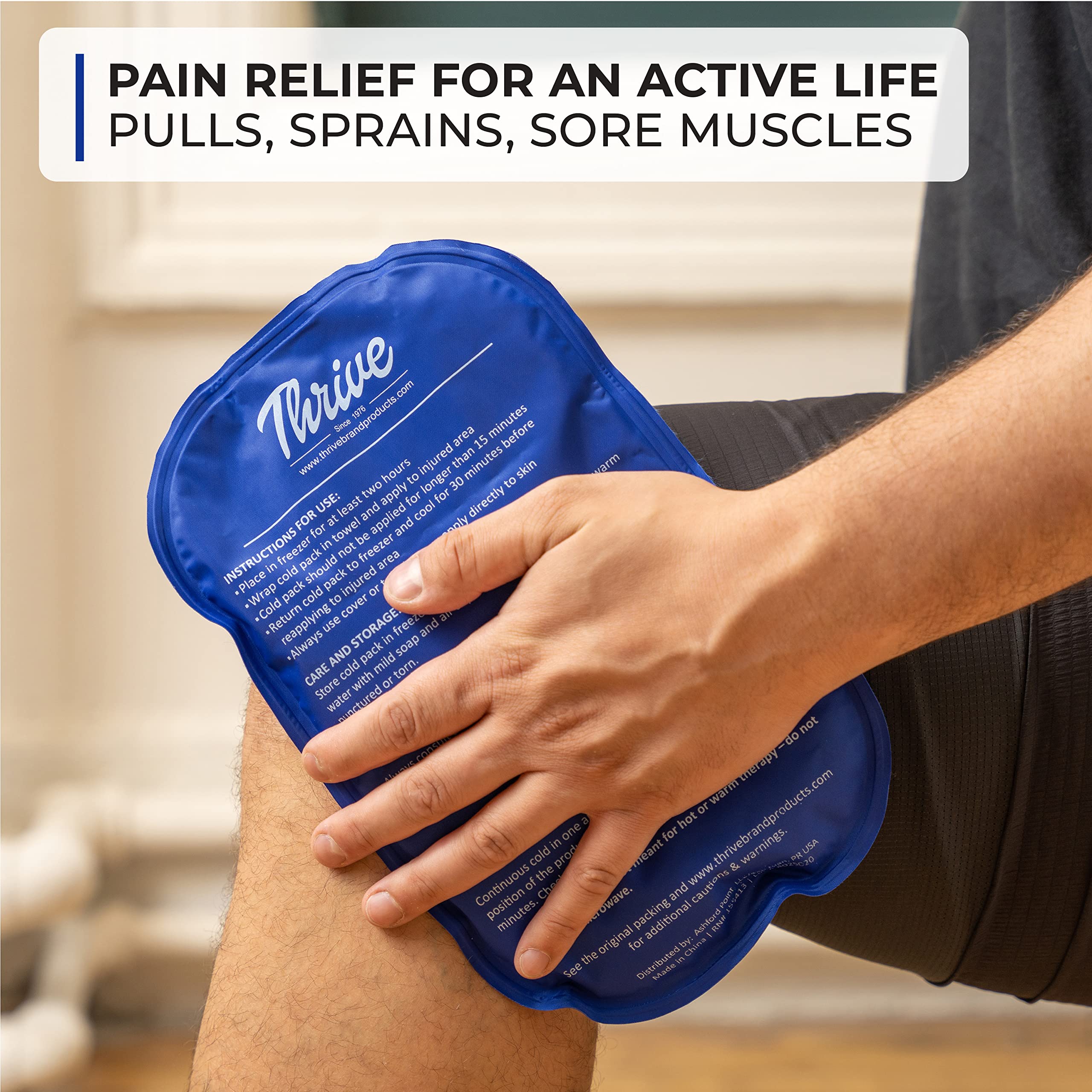 Thrive Reusable Gel Ice Packs for Injuries, Set of 2 β FSA HSA Approved Cold Compress for Knee, Shoulder, Ankle, Wrist, Neck, and Back Pain Relief β Soft & Flexible - Ice Pack