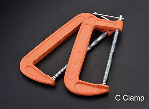 Edward Tools Heavy Duty Steel 8" C Clamp - Iron Alloy - Versatile Clamp for Brake, parts assembly, fastening, welding, woodwork, metal work, auto - T rotary handle - Thicker Screw