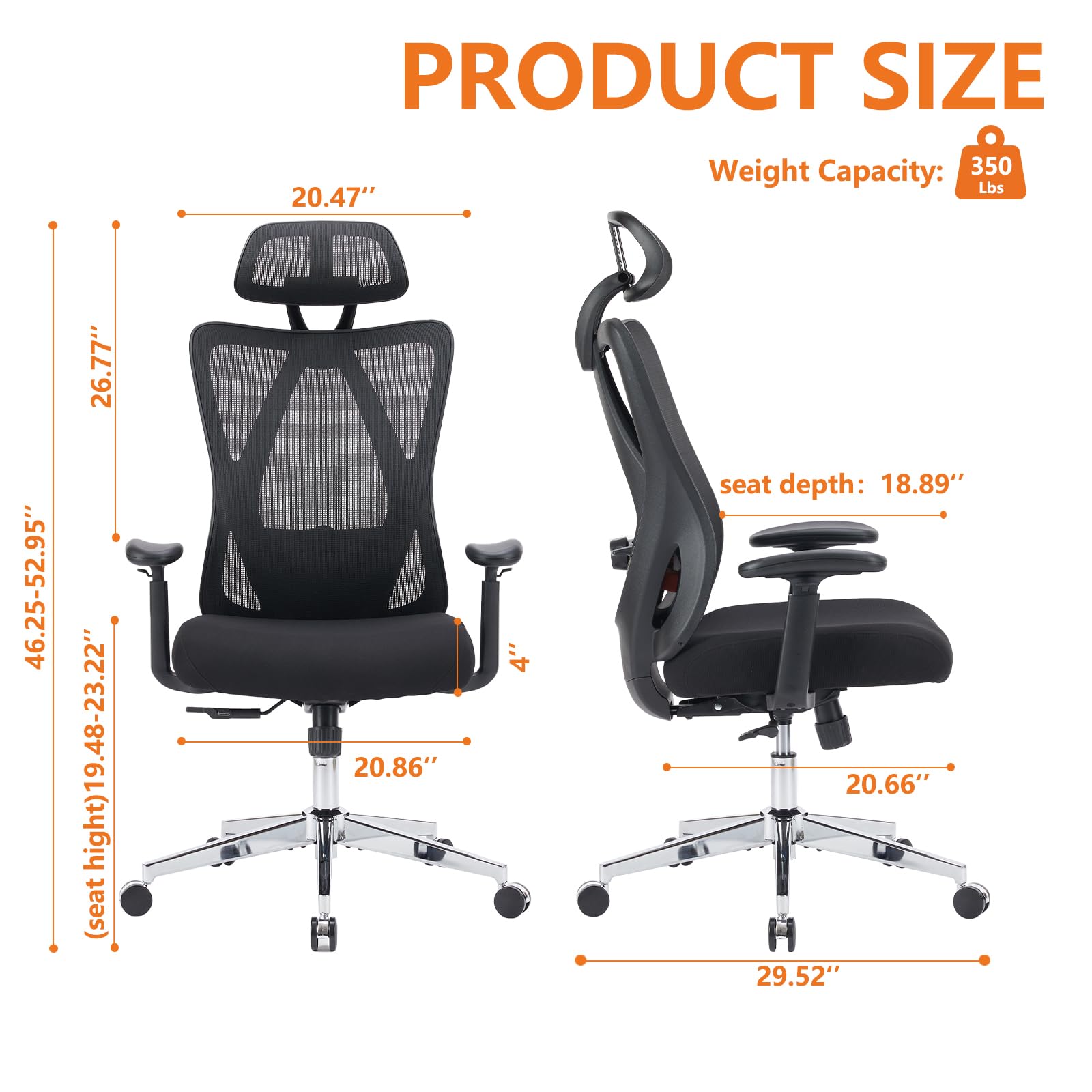 Sweetcripy Bar Stools Set of 2, PU Leather Adjustable Swivel Barstools Chair