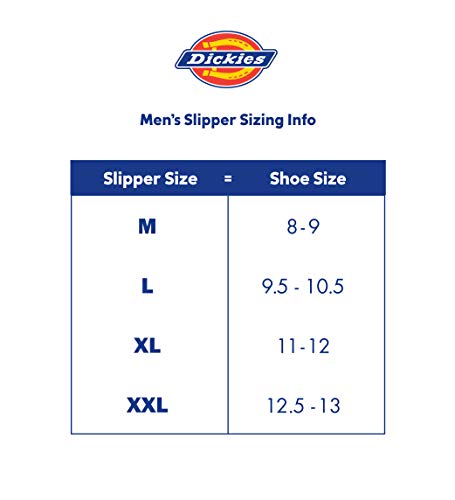 Dickies Men's Open and Closed Back Memory Foam Slippers with Indoor/Outdoor Sole, Black, Large