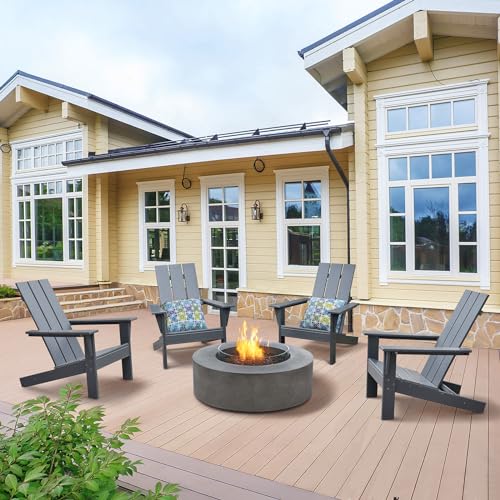 ATR ART TO REAL Adirondack Chair, Weather Resistant Fire Pit Chairs Plastic Outdoor Chairs for Patio Garden, Backyard, Lawn(Grey)