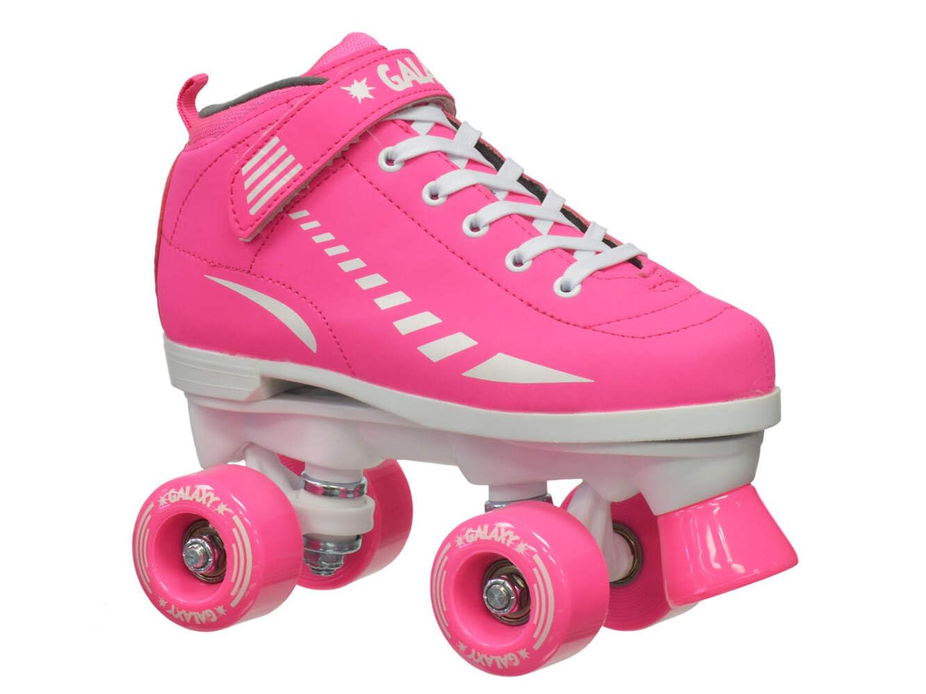New Epic Galaxy Elite Pink Quad Roller Skate 3 Pc. Bundle w/Bag & Extra Laces (Pink & Black)! (Youth 5)