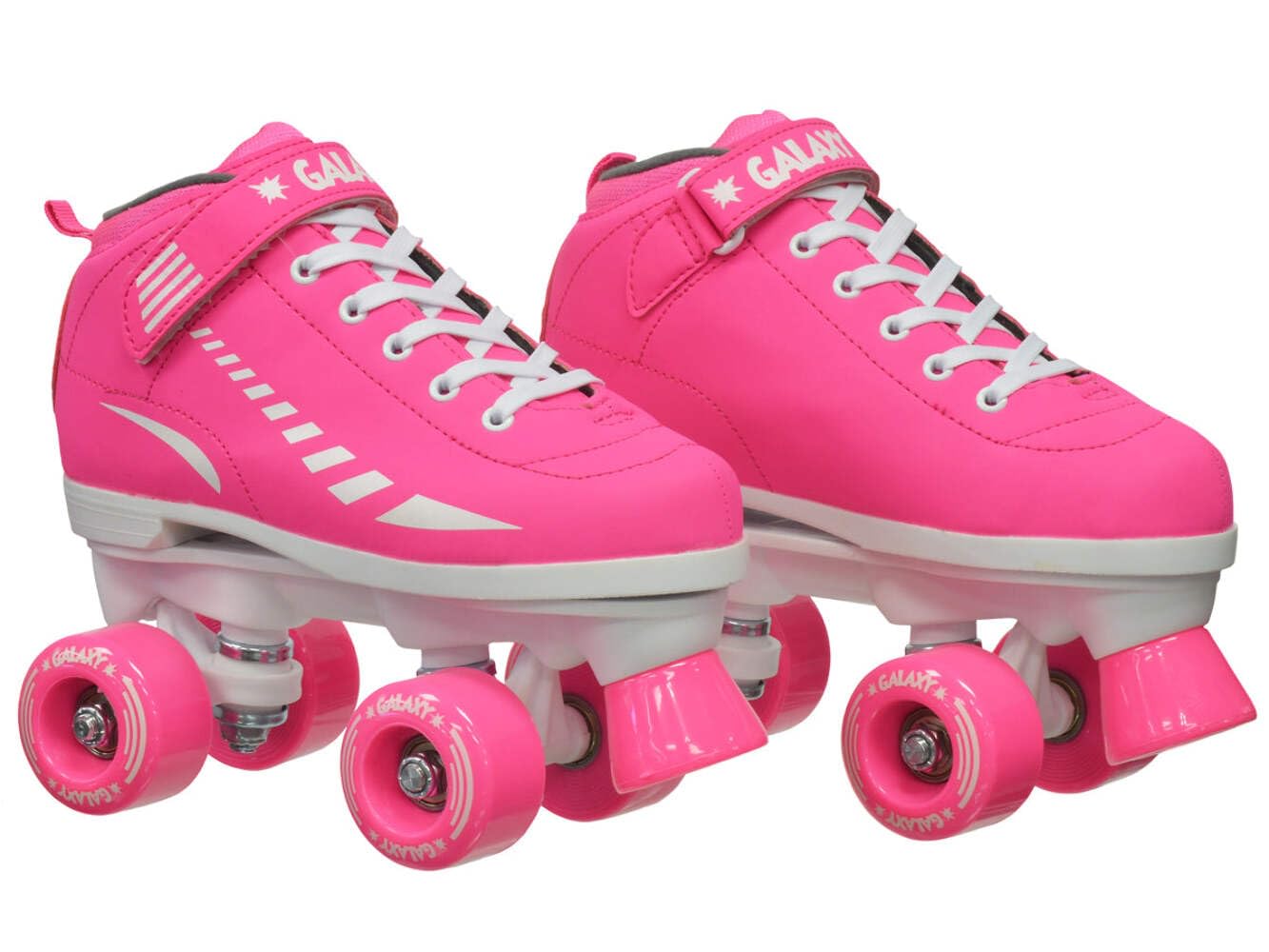 New Epic Galaxy Elite Pink Quad Roller Skate 3 Pc. Bundle w/Bag & Extra Laces (Pink & Black)! (Youth 5)