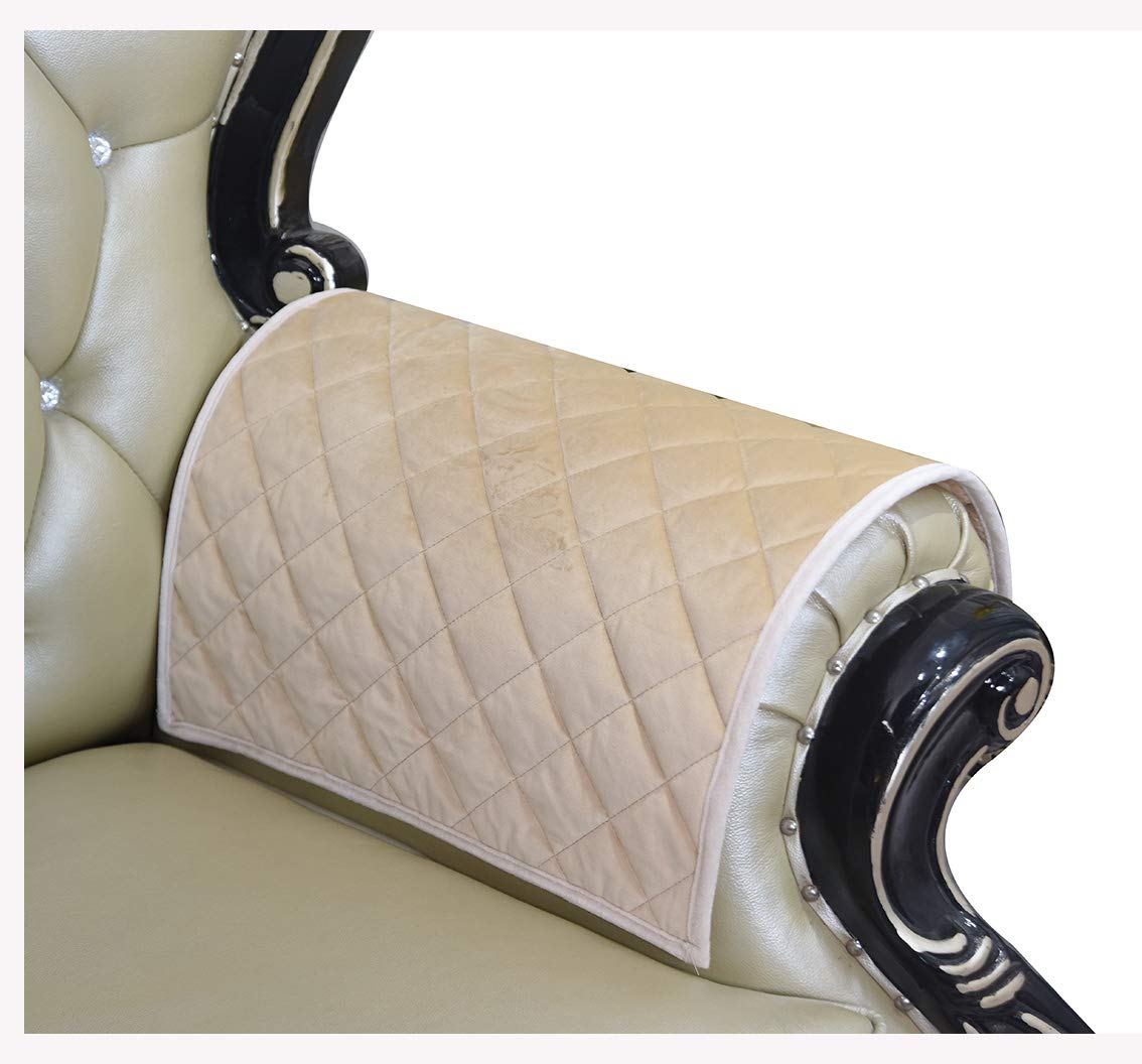 HAOMAIJIA Sofa Armrest Cover, Recliner Chair Arm Cover,Armchair Slipcover Nonslip Quilted Furniture Protector for Leather Sofa Couch (ASand, 14 x14 Inches Sofa Armrest Cover-2 Pieces)