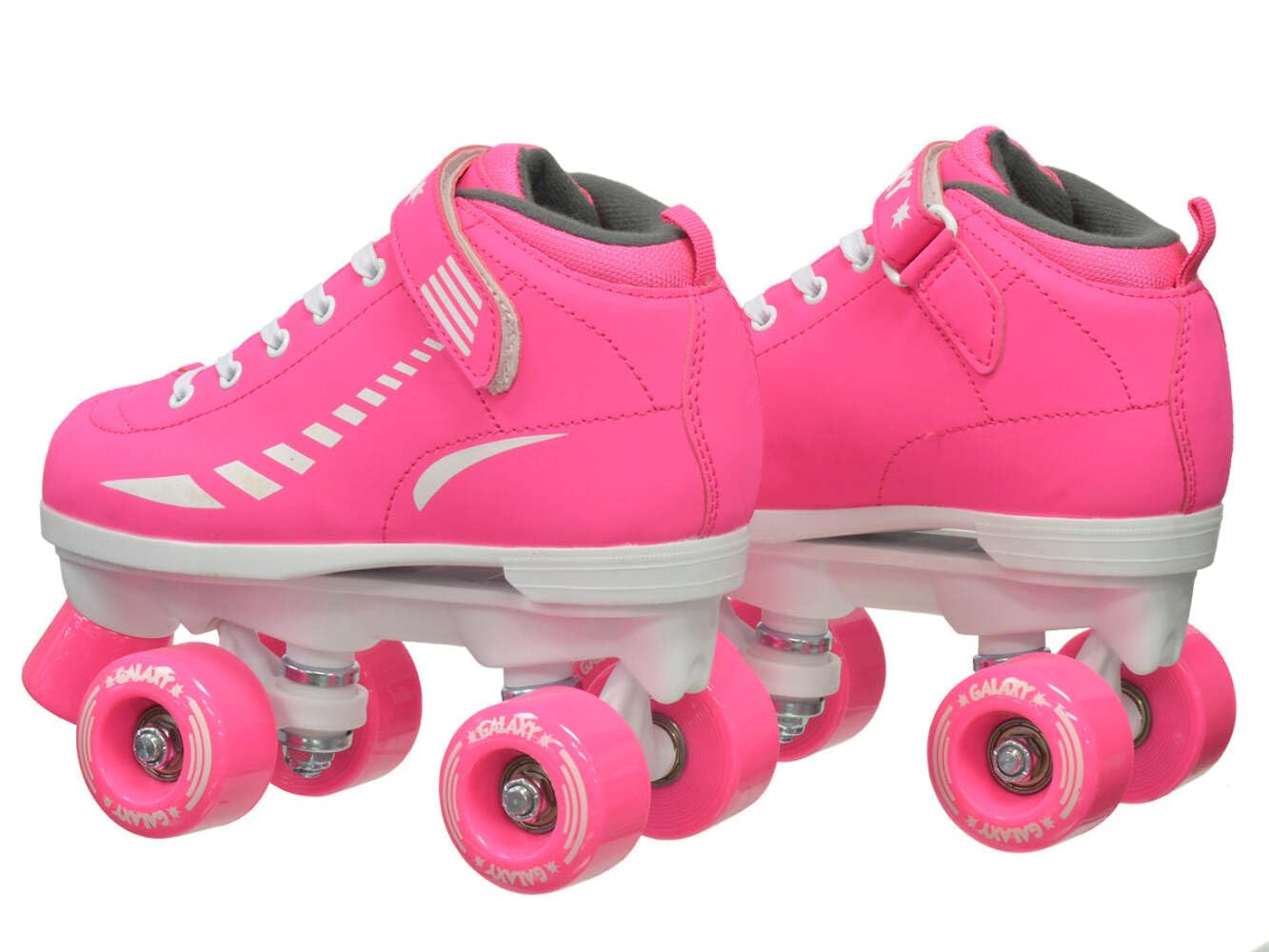 New Epic Galaxy Elite Pink Quad Roller Skate 3 Pc. Bundle w/Bag & Extra Laces (Pink & Black)! (Youth 5)
