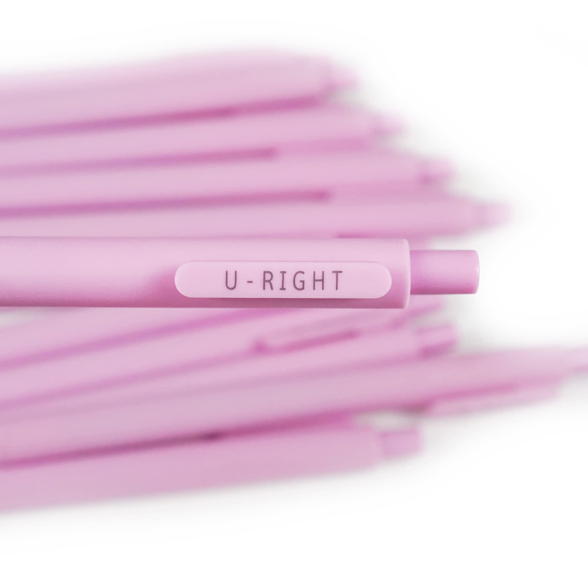 U-RIGHT 12 Pcs Gel Ink Pens Black Ink 0.5 mm Fine Point Smooth Writing Cute Pens for Office School (Light Pink)