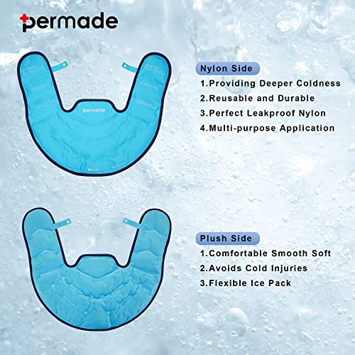 Permade Neck Ice Pack Wrap,Ice Pack for Neck and Shoulders Injuries Reusable, Neck Compression Wrap Large Gel Hot and Cold Therapy, Rotator Cuff Surgery Recovery, Neck Pain Relief