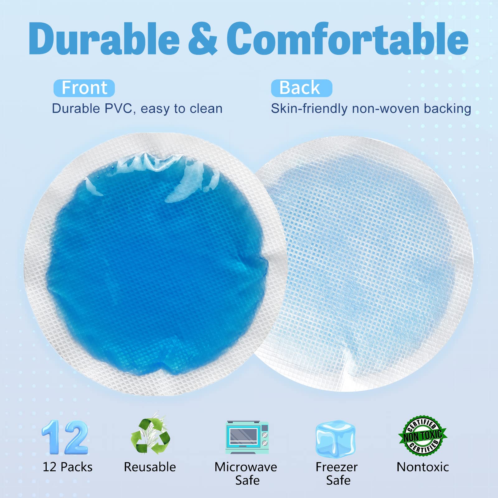 Tutmyrea Ice Packs for Injuries Reusable, 12 Pack Soft Small Ice Packs for Kids, Cold Compress for Pain Relief, Gel Ice Packs for Eyes, Wisdom Teeth, Face, Breast, Allergies, Small Wounds