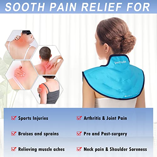 Permade Neck Ice Pack Wrap,Ice Pack for Neck and Shoulders Injuries Reusable, Neck Compression Wrap Large Gel Hot and Cold Therapy, Rotator Cuff Surgery Recovery, Neck Pain Relief