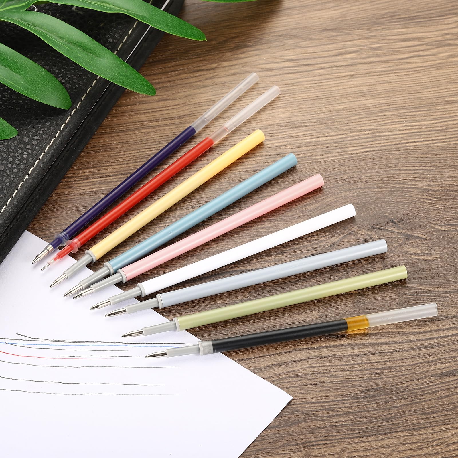 PATIKIL 0.5mm Ink Pen Refills Black, 50 Pcs Gel Pen Refills Ballpoint Pen Ink Fine Point for Pens Office Supplies, Black Ink