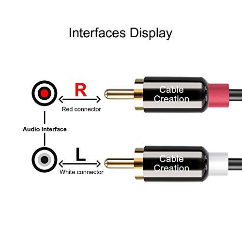 CableCreation RCA Cable, 2RCA Male to 2RCA Stereo Audio Subwoofer Cable Compatible with Speaker, AMP, Turntable, Receiver, Home Theater, Subwoofer, Double Shielded, 16 Feet/5M