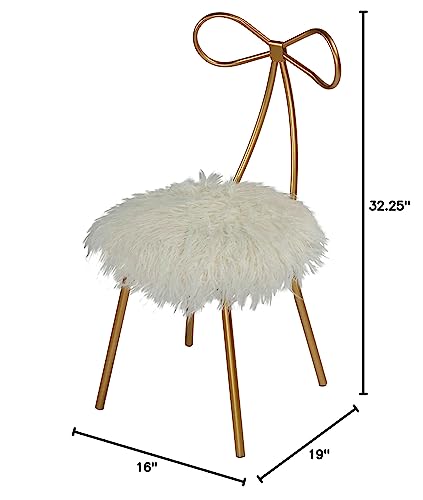 Cortesi Home Tilly Accent Chair with Bow Detail, Gold