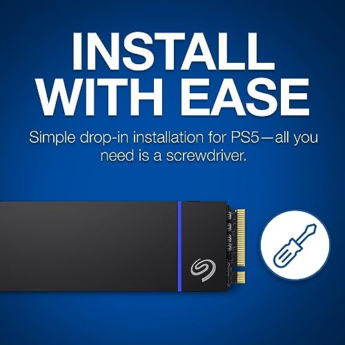 Seagate Game Drive PS5 NVMe SSD for PS5 1TB Internal Solid State Drive - PCIe Gen4 NVMe 1.4, Officially Licensed, Up to 7300MB/s with Heatsink (ZP1000GP3A1011)