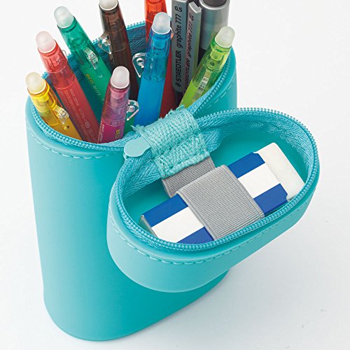 Lihit Lab A7695-6 Pen Case, Oval Type, L, Yellow Green