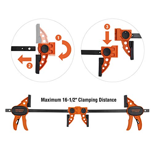 Jorgensen 6" Spreader/Bar Clamp Set, 4-pack,One-Hand Light Duty E-Z Hold Clamp/Spreader, 99216A