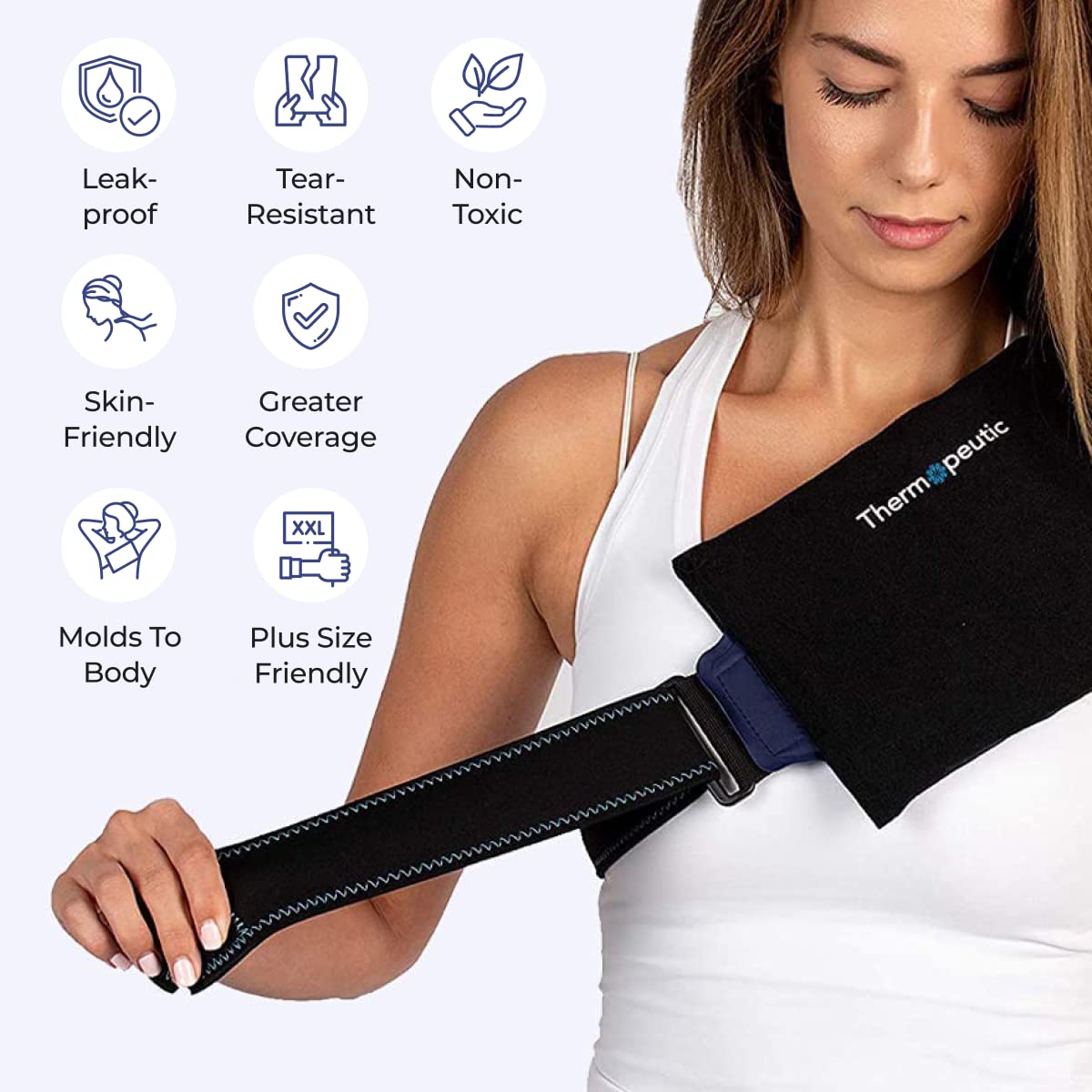 Thermopeutic Reusable Ice Pack for Injuries Reusable Unisex (15β X 7β) - Extra Long Lasting Gel Cold Pack Ice Wrap for Pain Relief and Surgery - Shoulder, Lower Back, Knee, Arm, Foot, Hip and More
