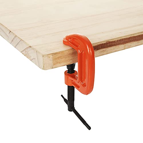 CYEAH 12-Pack 1 Inch Heavy Duty C Clamp, Small Malleable Iron C-Clamp G Clamp, Up To 1 Inch Jaw Opening, 1 Inch Throat Depth with T-Bar Handle for Woodworking, Welding, Building (Orange)