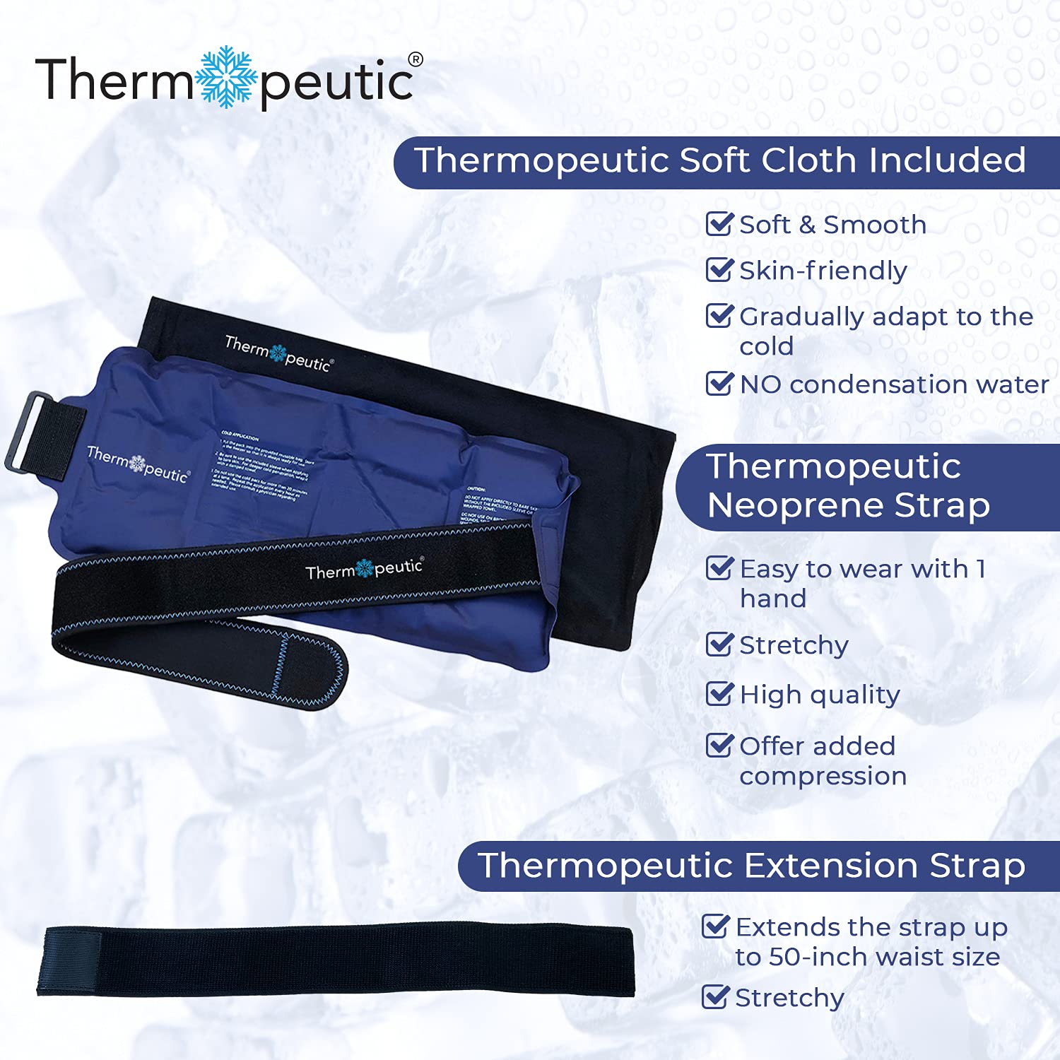 Thermopeutic Reusable Ice Pack for Injuries Reusable Unisex (15β X 7β) - Extra Long Lasting Gel Cold Pack Ice Wrap for Pain Relief and Surgery - Shoulder, Lower Back, Knee, Arm, Foot, Hip and More