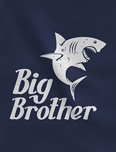 Tstars Big Brother Little Brother Shirts Gift For Shark Loving Boys Siblings Set Big Bro Navy 3T / Lil Bro Aqua 6M (3-6M)