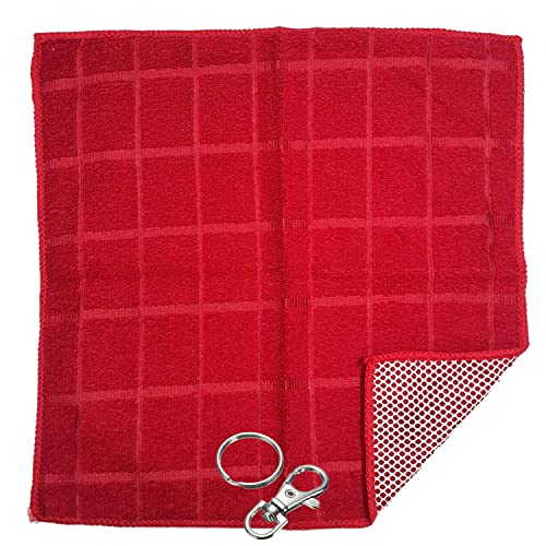 Red Windowpane Pattern Microfiber Kitchen Dish Scrubber Cloth Smooth Soft Absorbent and Quick Drying, 8 Scrubbers + Bonus Item