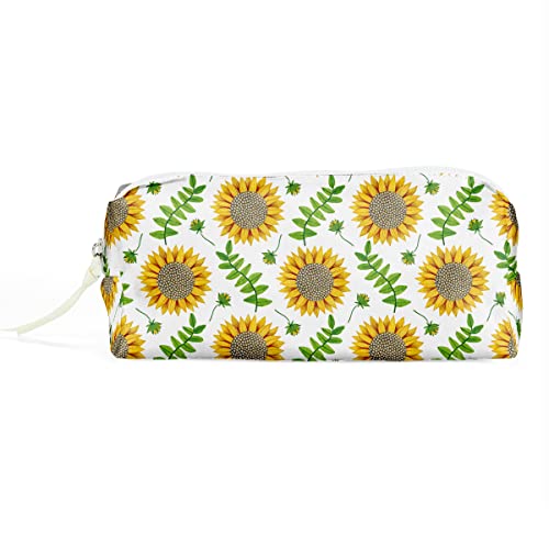 Pencil Pouch Pencil Case Pencil Bag Pen Case Pouch Box Organizer for Teen Girls Boys School Students Waterproof Zipper Pouch for Office Supplies Makeup, Sunflower Print Sunflower Gifts for Women