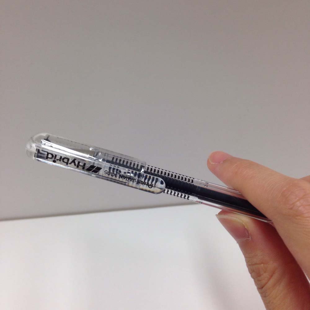 Pentel K105-GA Water-Based Ballpoint Pen, Hybrid, 0.02 inches (0.5 mm), Black, 10 Pieces