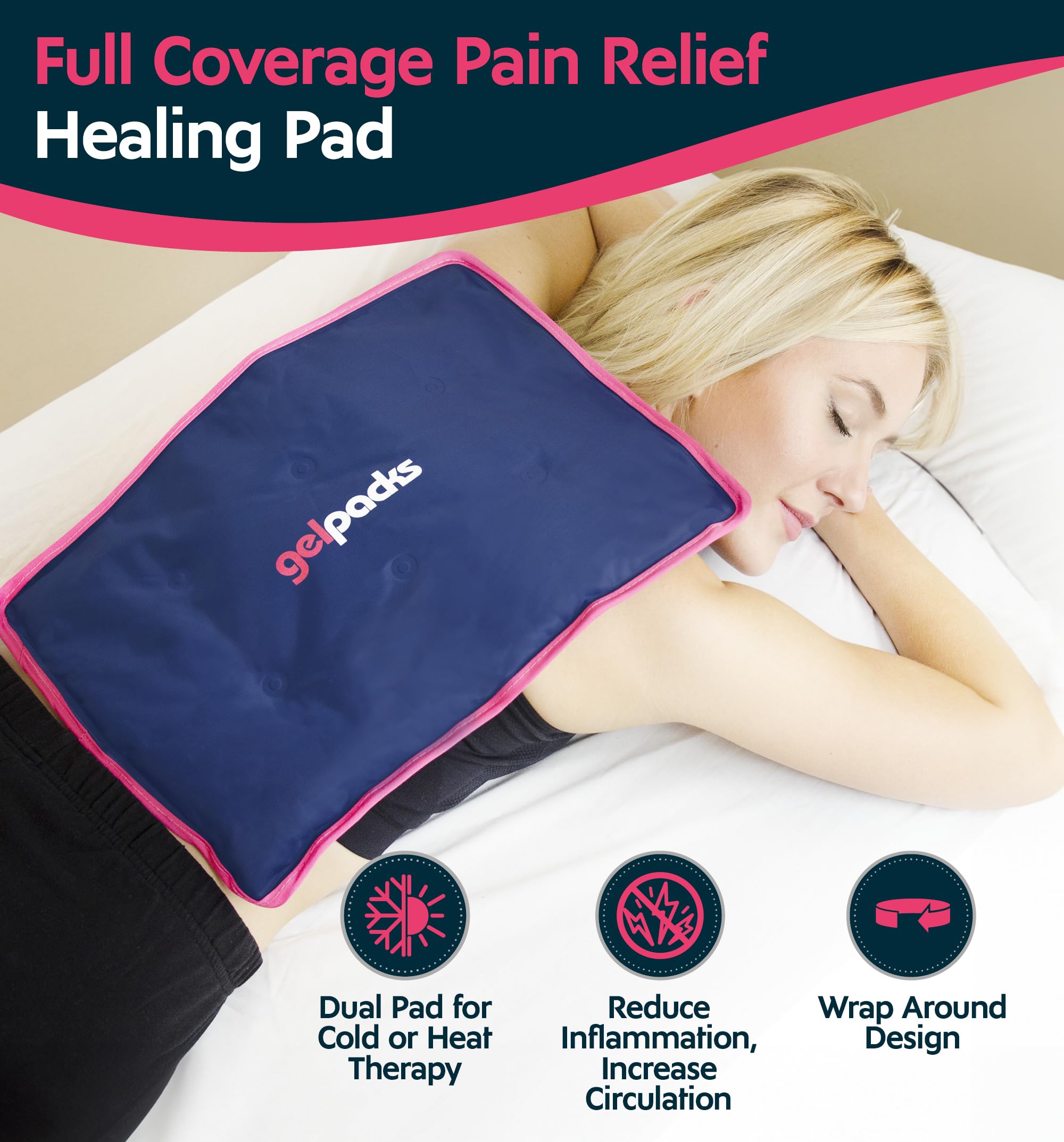 Magic Gel Reusable Large Ice Pack (15" x 11") - FSA HSA Eligible - Reusable Ice Pack Perfect for Back, Hip, Knee, Leg, Lower Back - Reusable Flexible Ice Packs for Body and Full Back