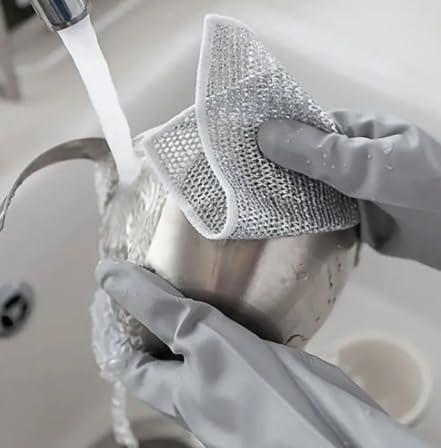 2023 New Multifunctional Non-Scratch Wire Dishcloth, Multipurpose Wire Dishwashing Rags for Wet and Dry, Scrubs & Cleans for Dishes, Sinks, Counters, Stove Tops, Easy Rinsing, Machine Washable. (10)