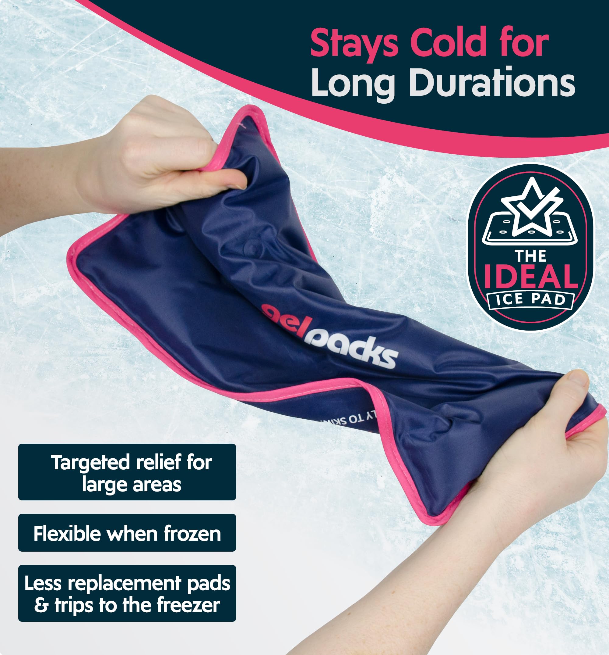 Magic Gel Reusable Large Ice Pack (15" x 11") - FSA HSA Eligible - Reusable Ice Pack Perfect for Back, Hip, Knee, Leg, Lower Back - Reusable Flexible Ice Packs for Body and Full Back