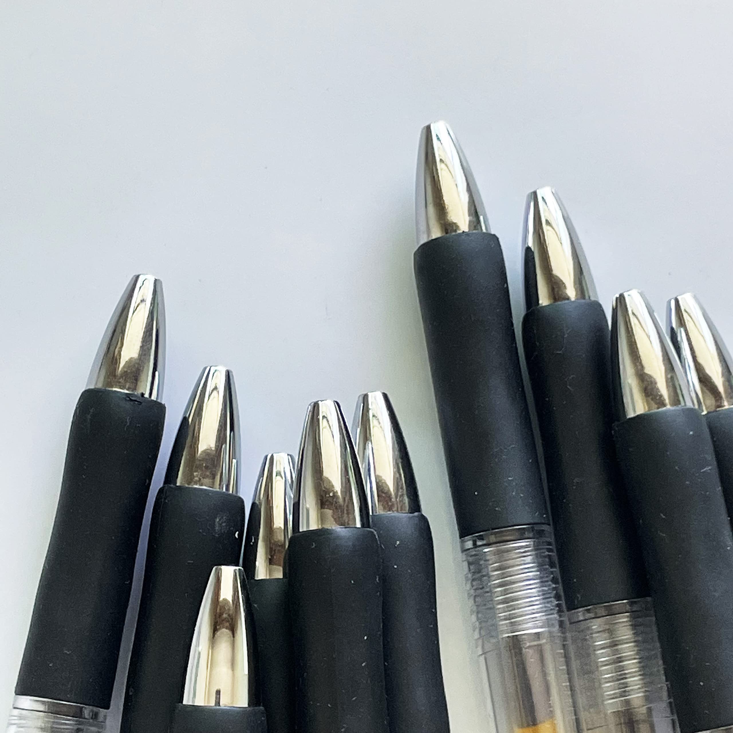 sencoo 9 pack Gel Pens Retractable Erasable Black Ink Rollerball Pens Fine Point Ballpoint Writing Pen for Office - 0.5mm Tips with Comfort Grip