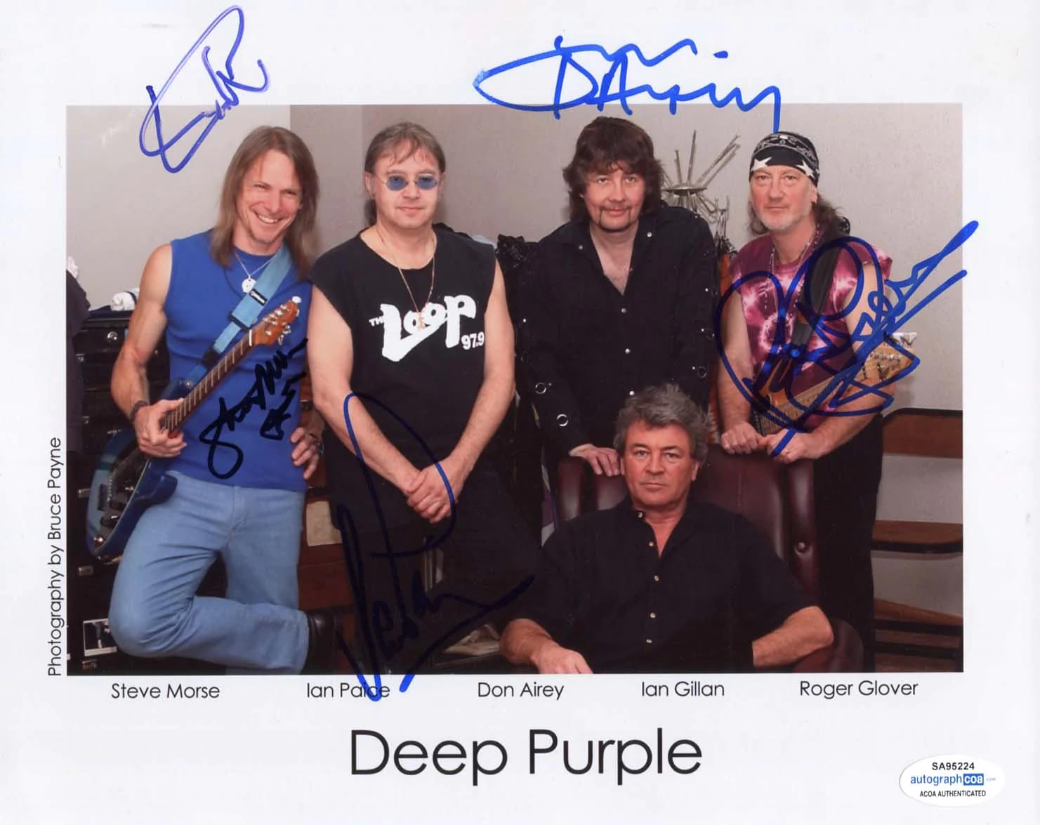 DEEP PURPLE ROCK BAND autographs, signed photo