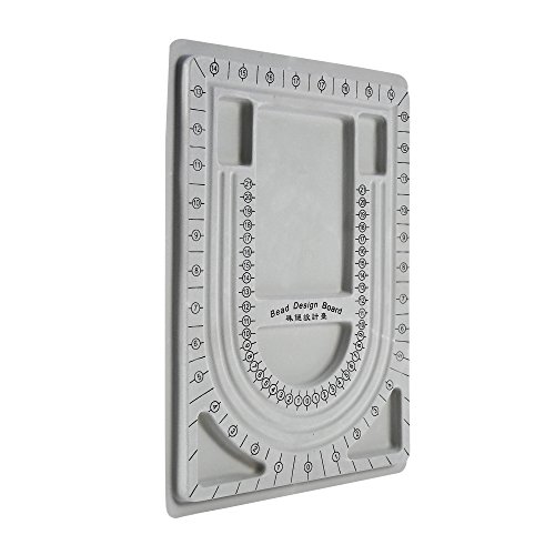 Nofaner Bead Design Board, Bead Board Necklace Beading Jewelry Organiser Tray Design DIY Craft Tool, Necessary Tool for Professional to String Beads