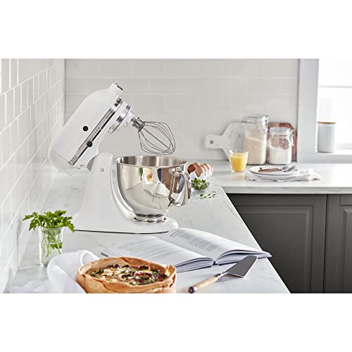 KitchenAid KSM150PSWH Artisan Series 5-Qt. Stand Mixer with Pouring Shield - White