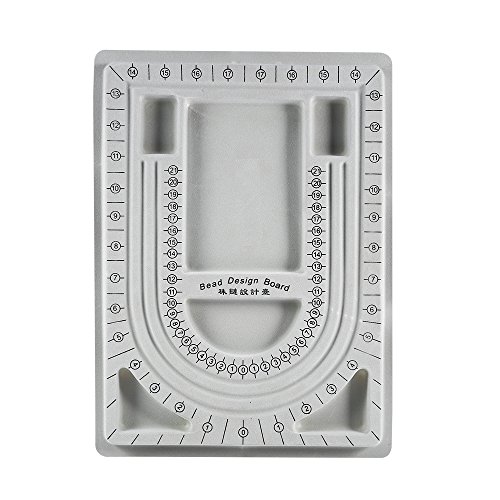 Nofaner Bead Design Board, Bead Board Necklace Beading Jewelry Organiser Tray Design DIY Craft Tool, Necessary Tool for Professional to String Beads