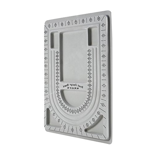 Nofaner Bead Design Board, Bead Board Necklace Beading Jewelry Organiser Tray Design DIY Craft Tool, Necessary Tool for Professional to String Beads